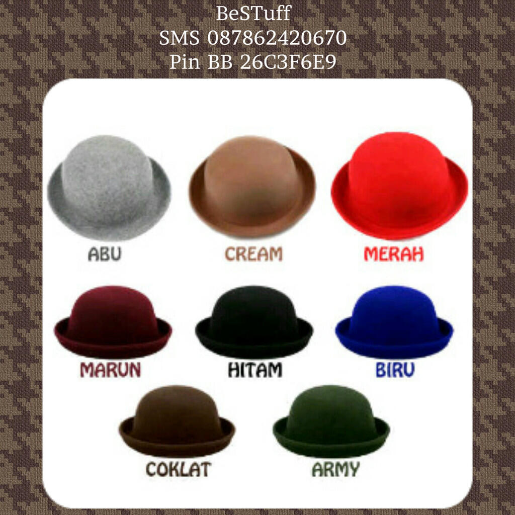 Terjual Supplier Bowler Hat (Topi Caplin) Murah Meriah! BEST QUALITY ...