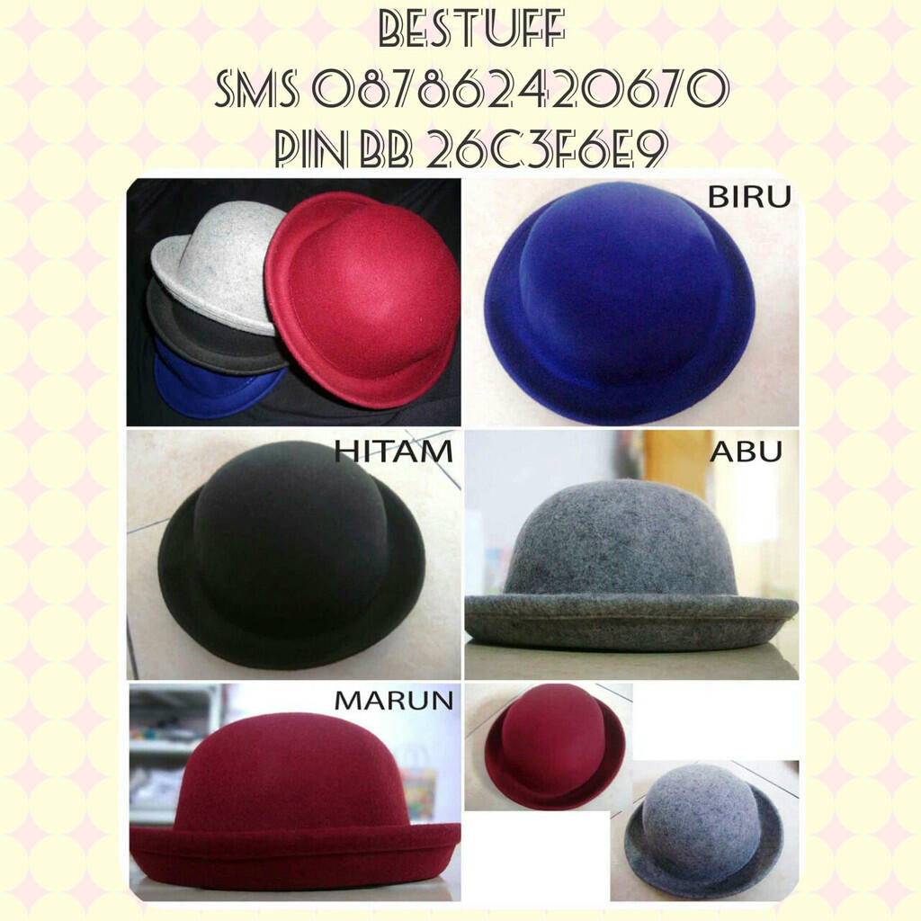 Terjual Supplier Bowler Hat (Topi Caplin) Murah Meriah! BEST QUALITY ...