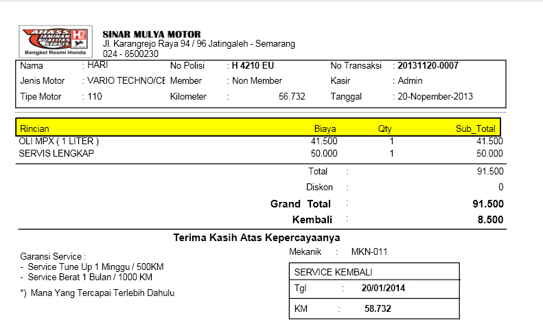 Contoh Invoice Pembayaran Cash - Delinewstv