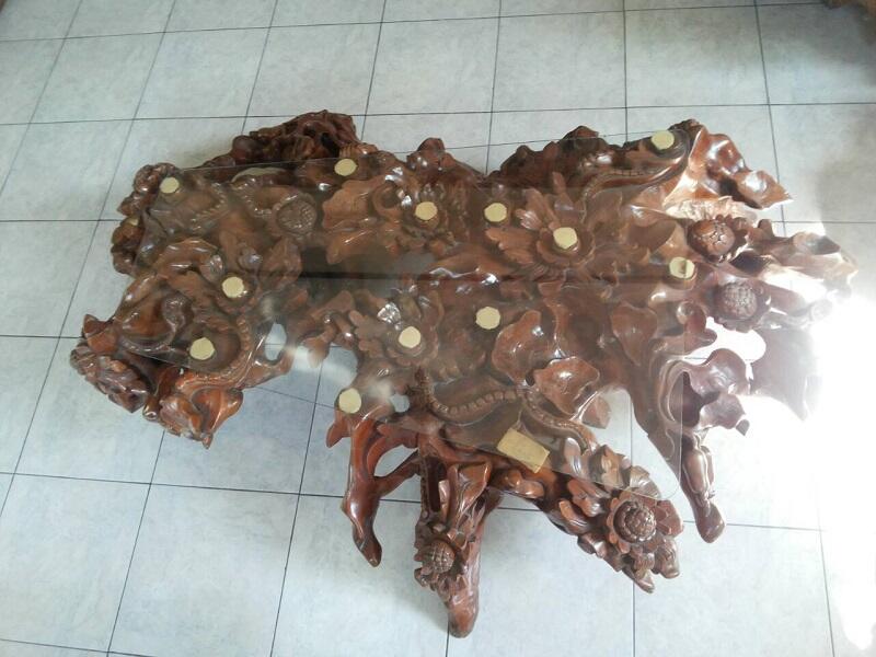 Terjual Meja dan Kursi Gembol ukir akar Jati Sulawesi | KASKUS