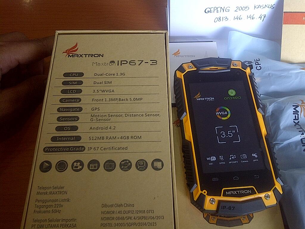 Jual HP ANDROID OUTDOOR - Maxtron IP67-3 (ANTI AIR, TAHAN BANTING ...