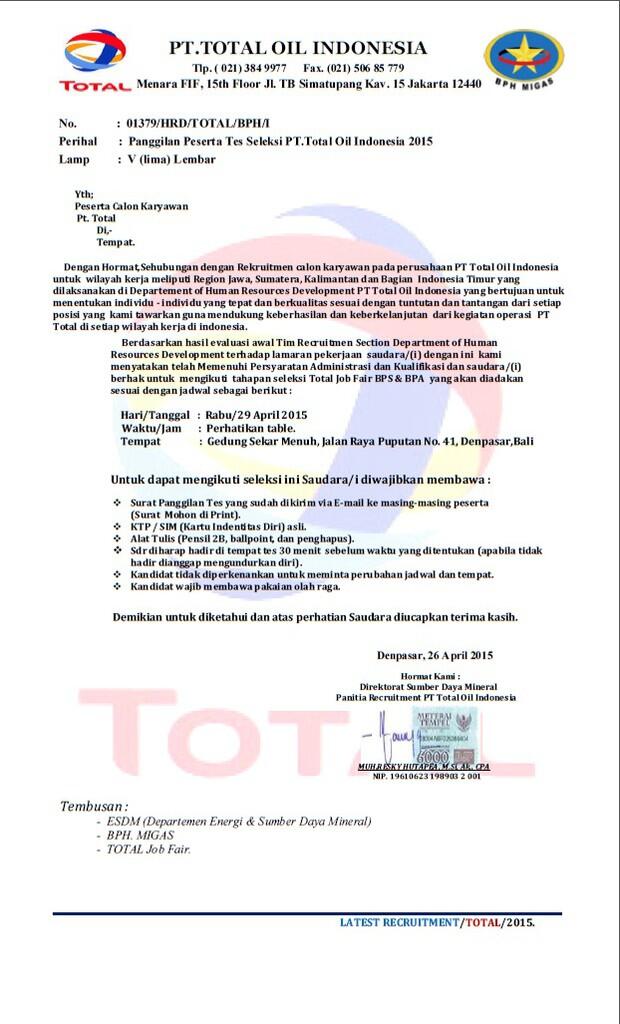 PENIPUAN LOKER MEMAKAI NAMA PT. TOTAL OIL INDONESIA | KASKUS