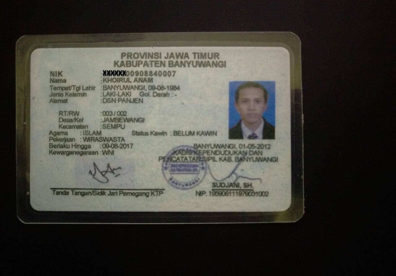 Buat jaga-jaga apa bila nanti ada yang tertipu dengan poto KTP saya ...