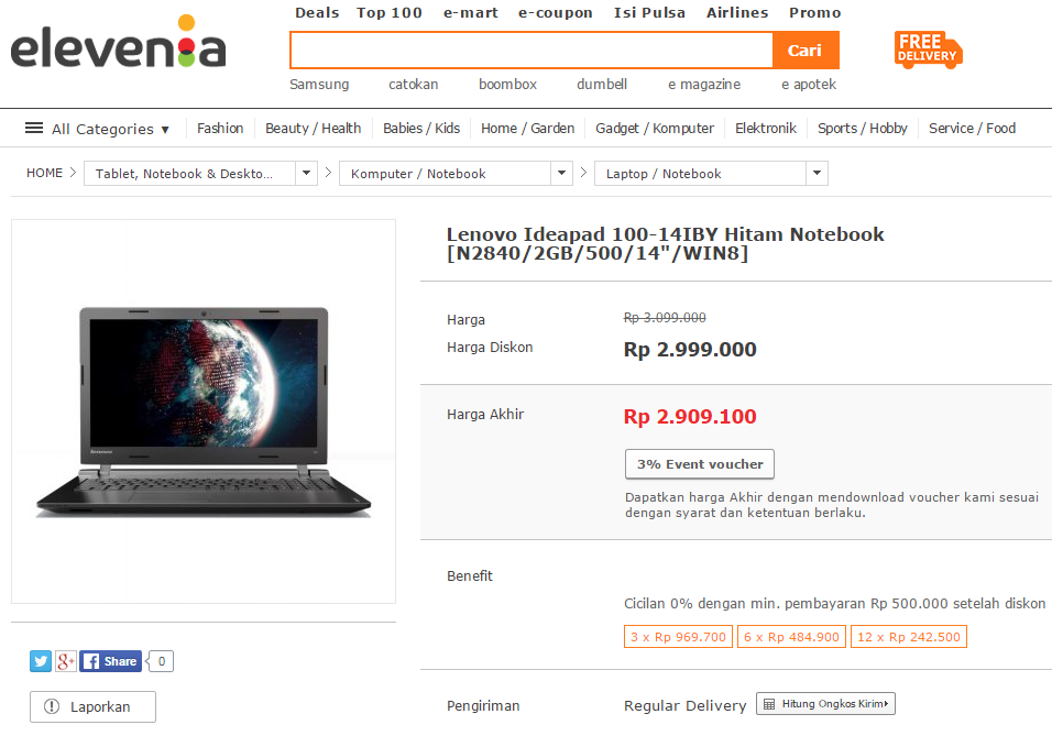 DISKON GADGET! Lenovo Ideapad 100 | KASKUS