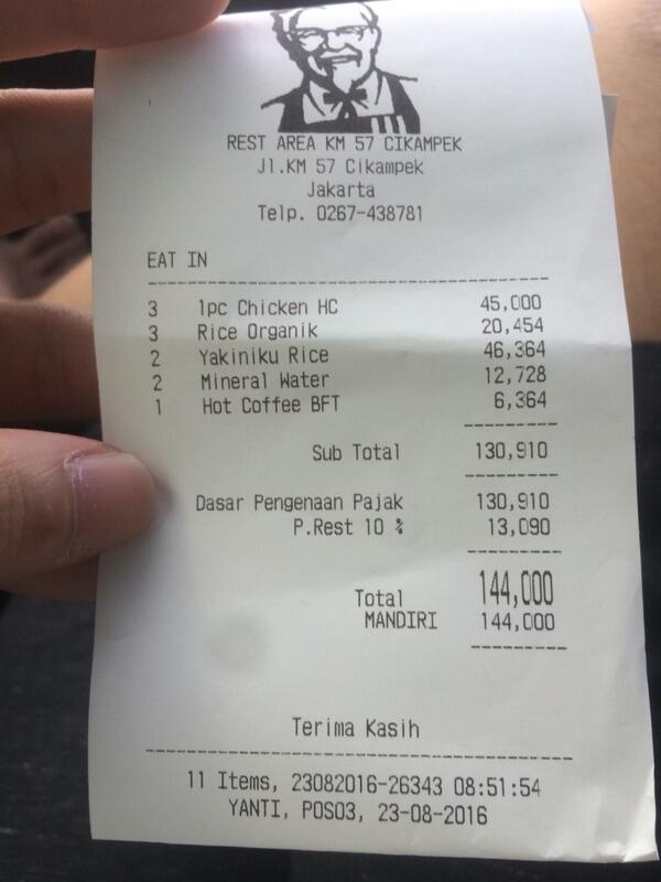 Kasir KFC Rest Area KM 57 Cikampek Curang - Page 2 | KASKUS
