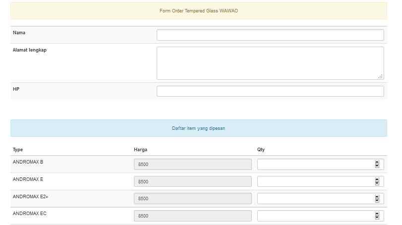 script php form order barang online | KASKUS