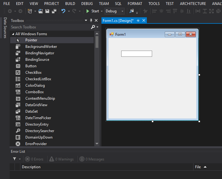 Toolbox tidak muncul di Visual Studio | KASKUS