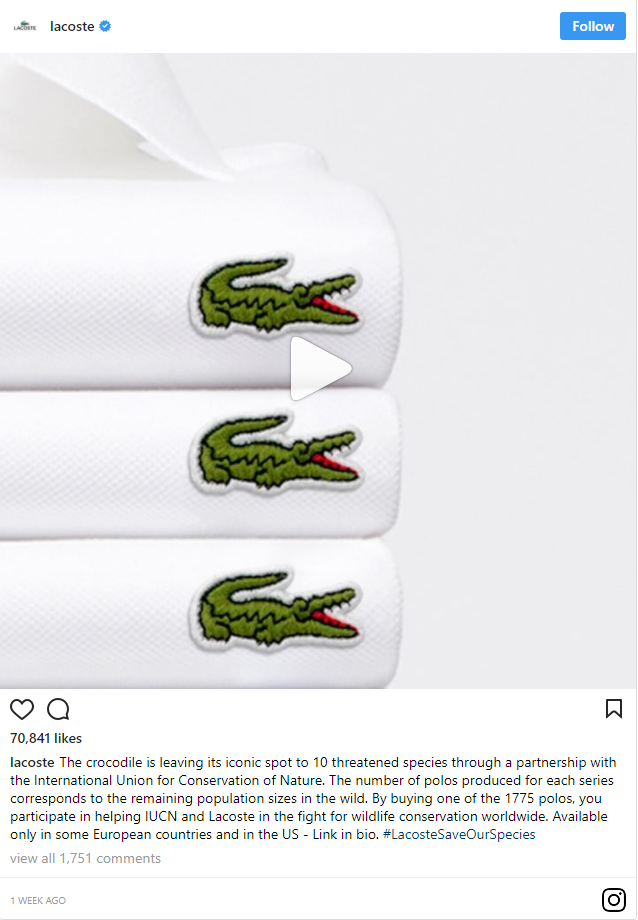 Lacoste Ganti Logo Buaya untuk Bantu Spesies yang Terancam Punah | KASKUS