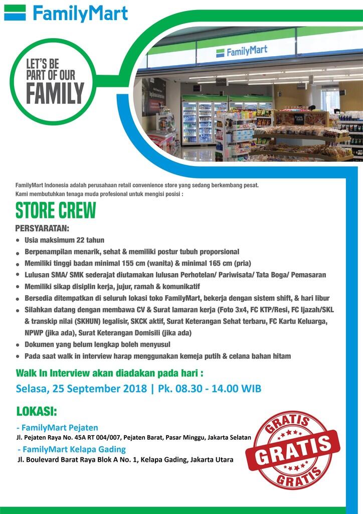 Walk In Interview Store Crew - 25 September 2018 | KASKUS