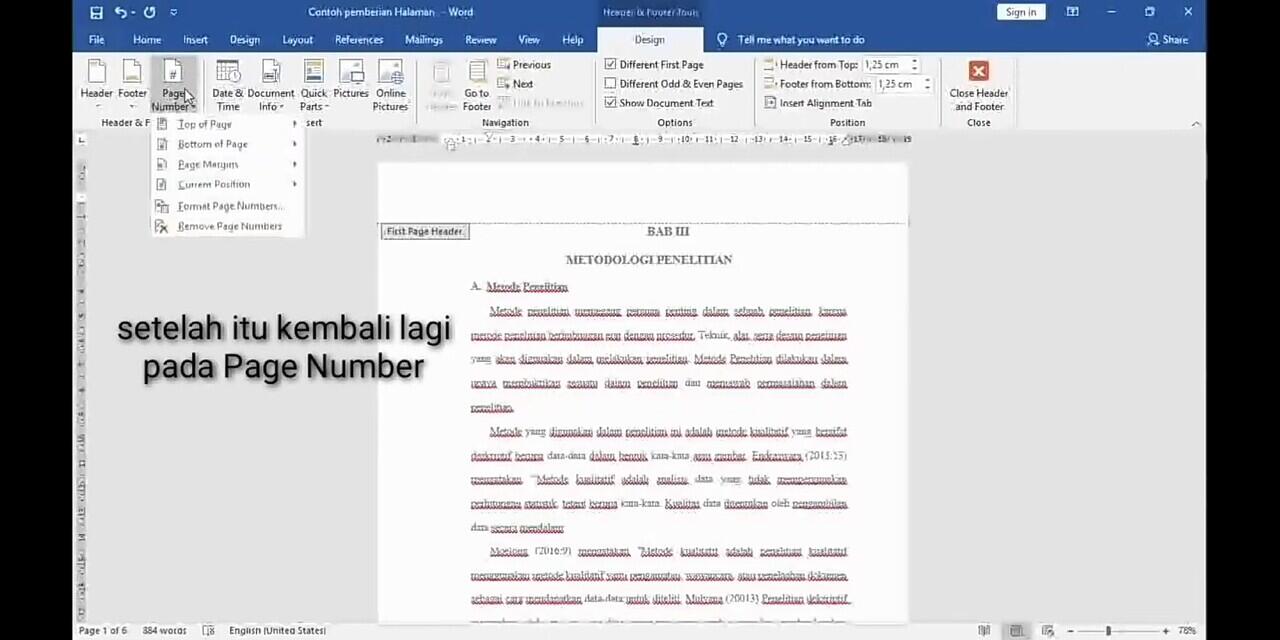 CARA MEMBERI PENOMORAN BEDA POSISI PADA DOKUMEN Ms.WORD | KASKUS