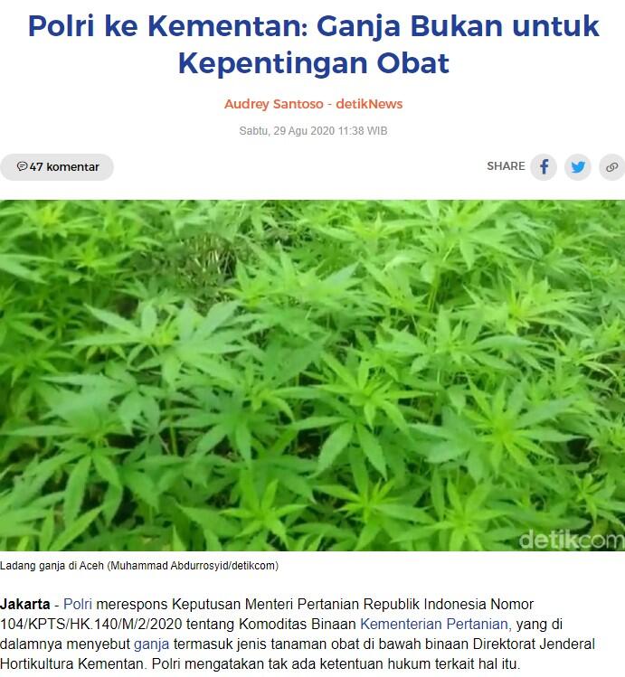 Keputusan Kementan soal Ganja Jadi Tanaman Obat Dicabut! | KASKUS
