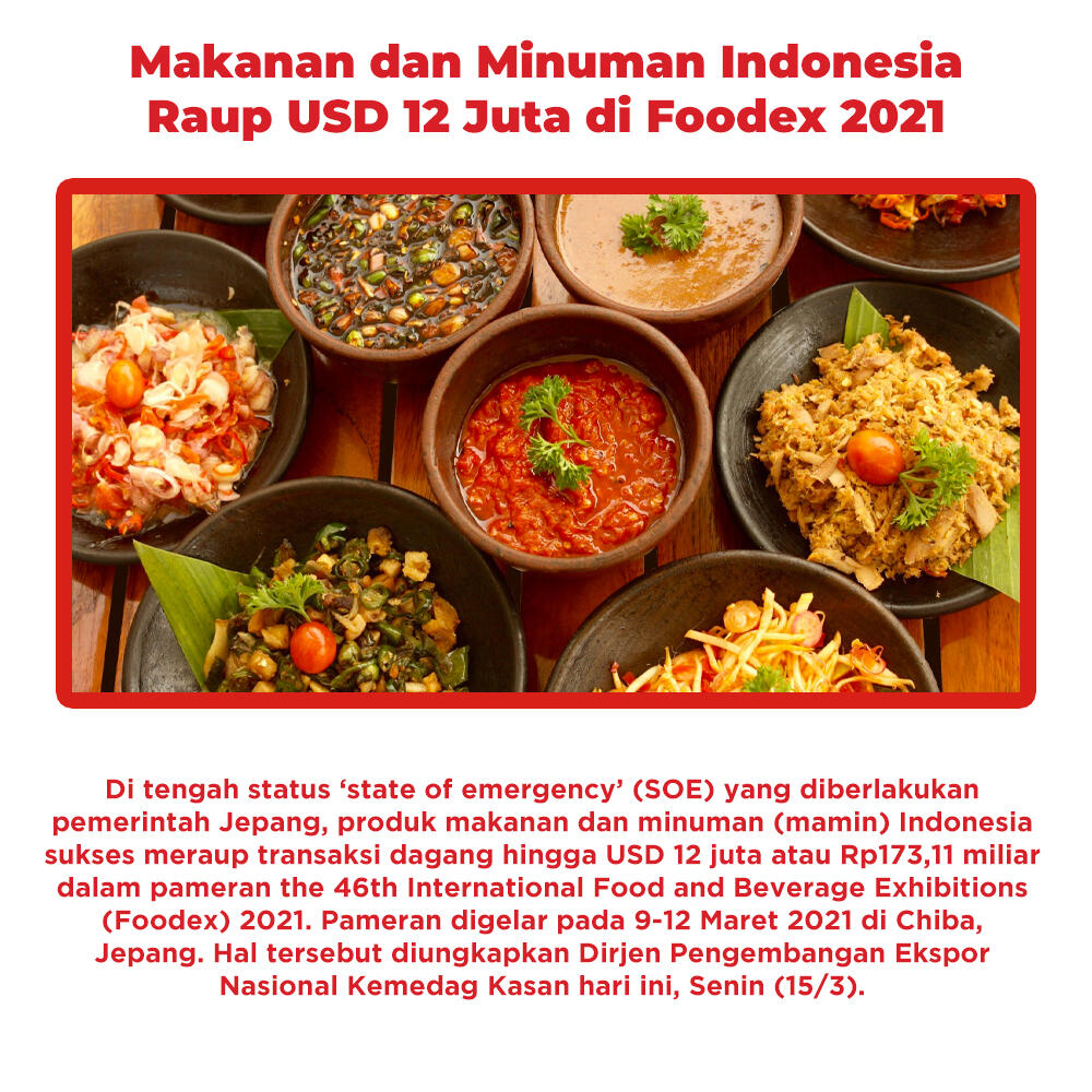 Makanan dan Minuman Indonesia Raup USD 12 Juta di Foodex 2021 | KASKUS