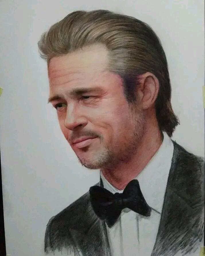 brad pitt pencil drawing. | KASKUS