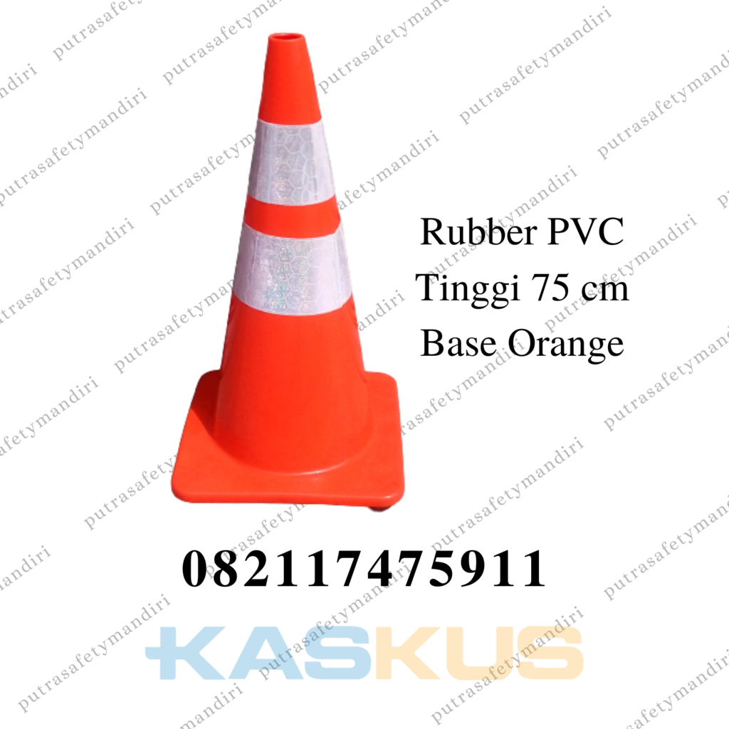 TRAFFIC CONE TINGGI 75 CM FULL RUBBER ORANGE ALAT RAMBU LALU LINTAS ...