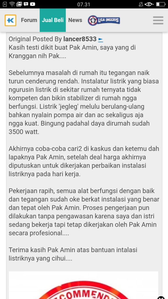 Ko Amin Teknisi Listrik Jakarta & sekitarnya. | KASKUS